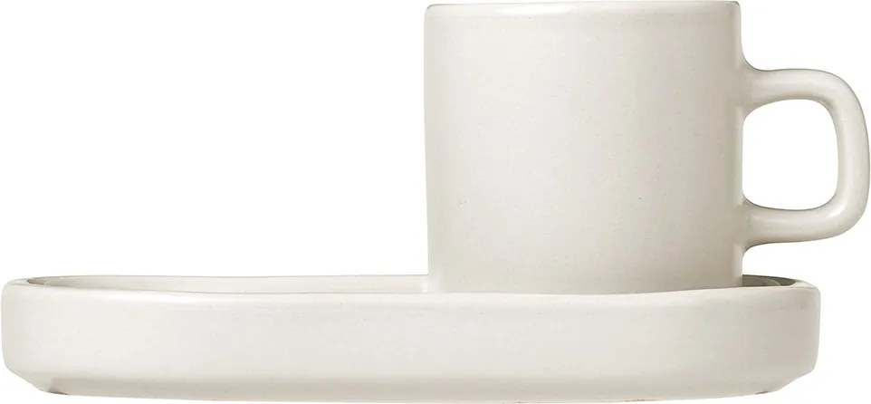 Šálek na espreso s táckem Blomus PILAR 50ml SET/2ks slonová kost