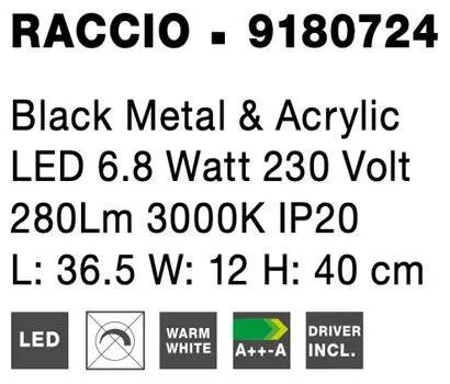 Nova Luce Stolní LED lampa RACCIO, 6.8W 3000K Barva: Černá