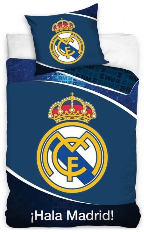 Bavlněné povlečení Real Madrid - RMCF  - motiv ¡Hala Madrid! - 70 x 80 cm + 140 x 200 cm | Oficiální produkt Realmadrid