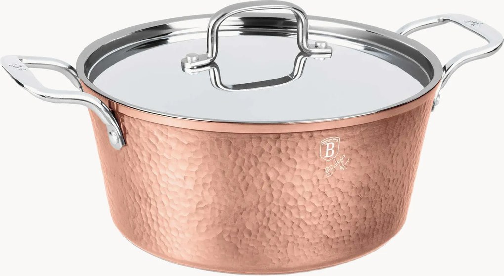 Hrnec's nepřilnavým povrchem a pokličkou Hammered Copper