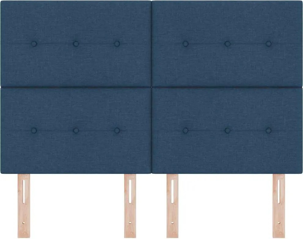 Výškově nastavitelné čelo postele s čelo Modrá 144 cm textil 3337827