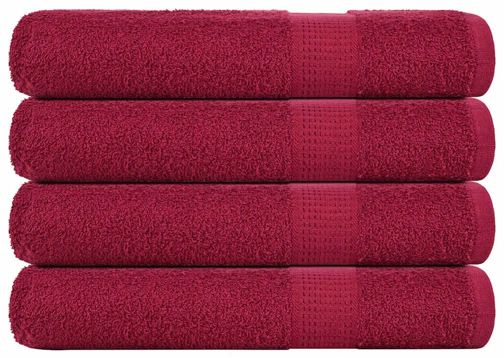 Saunové osušky FROGN 4 ks bordó 80x200 cm 360 g/m² 136744