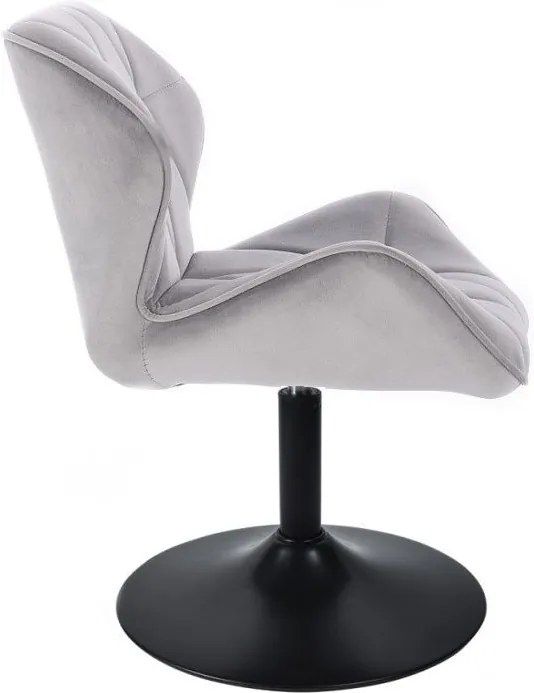 LuxuryForm DESIGN Otočná židle MILANO VELUR na černém talíři - světle šedá