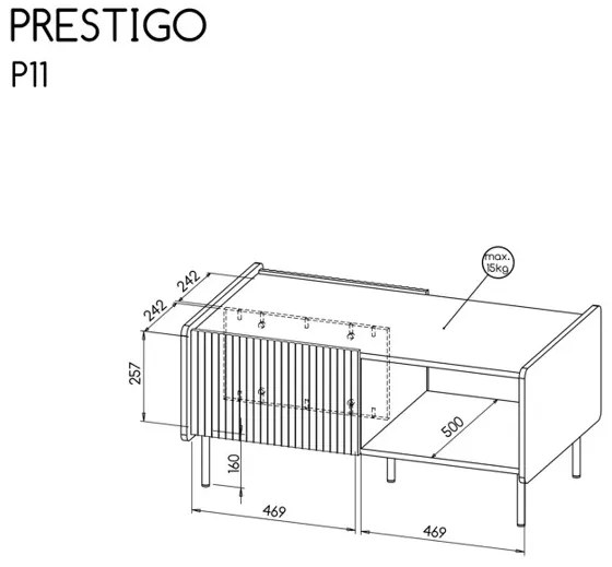 Konferenční stolek PRESTIGO P11 Dolmar 98,6/47,1/58