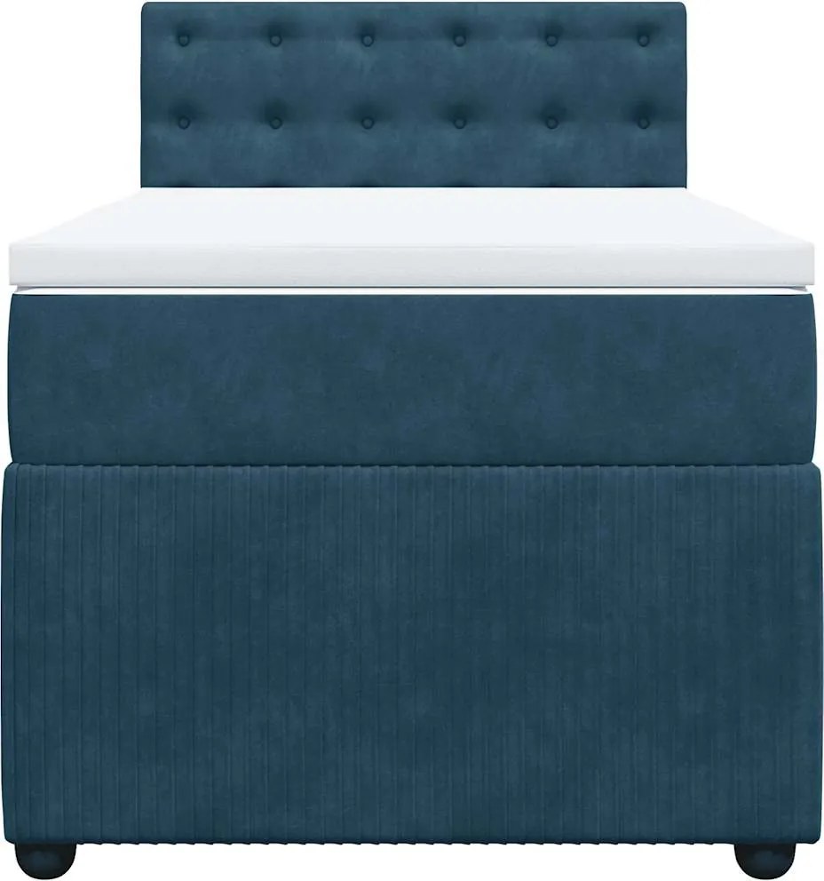 Box spring postel s matrací modrá 90 x 190 cm samet 3289918