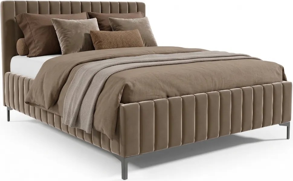 Eka Čalouněná postel INTIMA+ 140x200 cm Barva látky Trinity: Černá (Trinity 2316), Úložný prostor: S kovovým rámem úložného prostoru, Barva nožek postele: Černá
