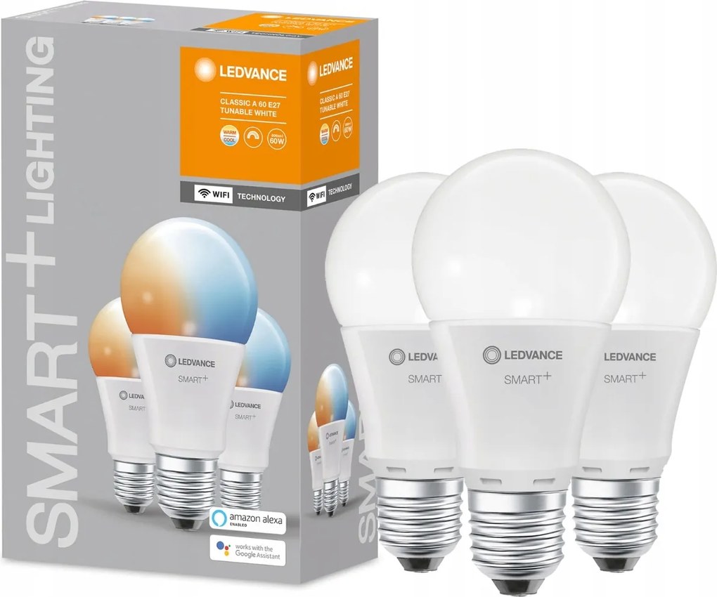 3x Led žárovka E27 9W Cct DIM smart+ WiFi Ledvance