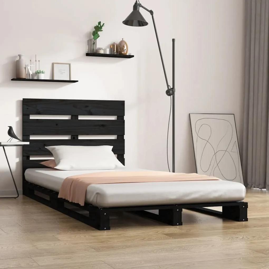 vidaXL Rám postele 75 x 190 cm masivní borovice Small Single [3120159] Barva: Černá