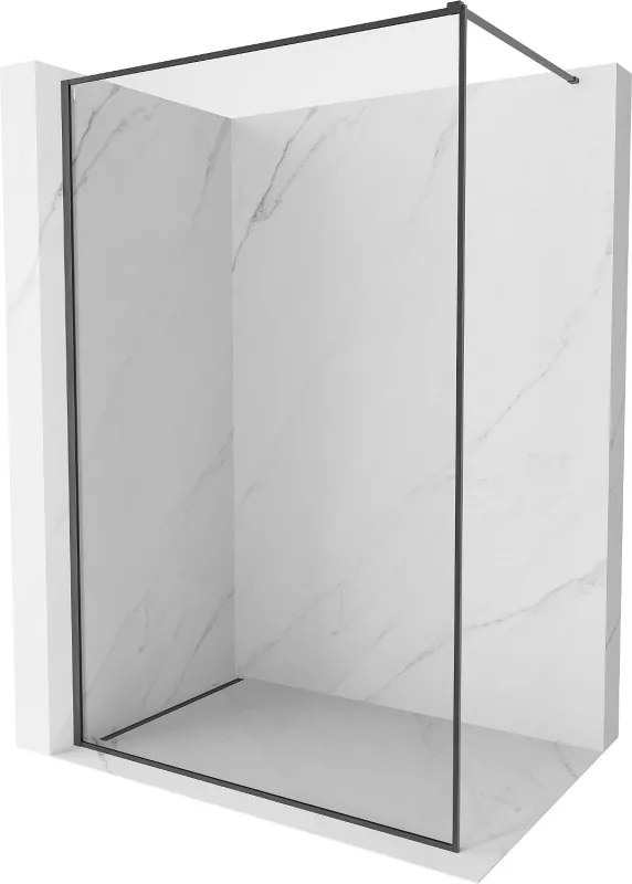 Mexen Kioto-XF, sprchová zástěna s rámem 140 x 202 cm, 10mm čiré sklo, grafitový profil, 800-140-104-66-00-X