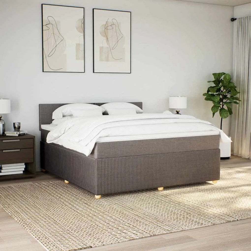 Box spring postel s matrací taupe 180x200 cm textil 3287532
