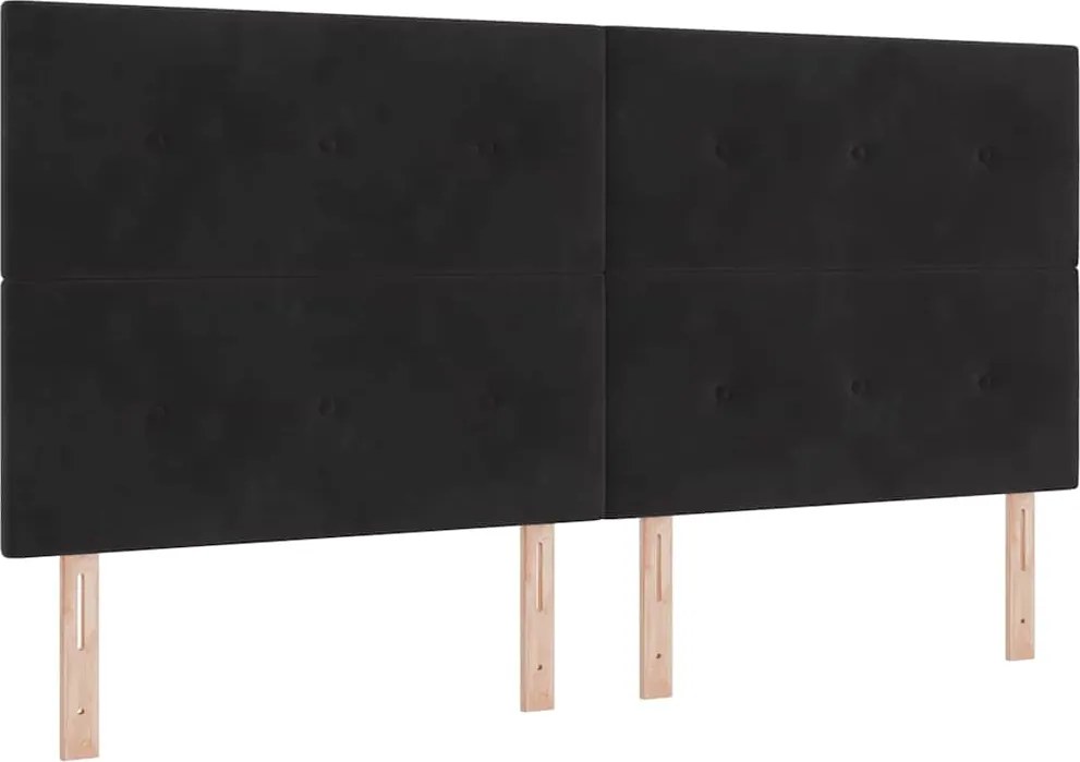 Postel s boxspringem s čelo Černá 200 x 200 cm samet 3344965