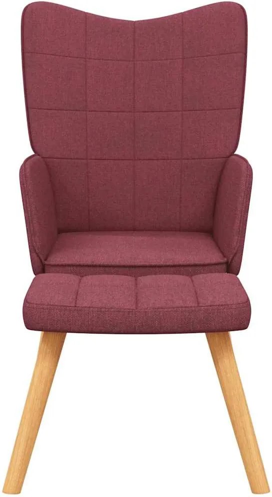 Relaxační křeslo se stoličkou vínové textil 327938