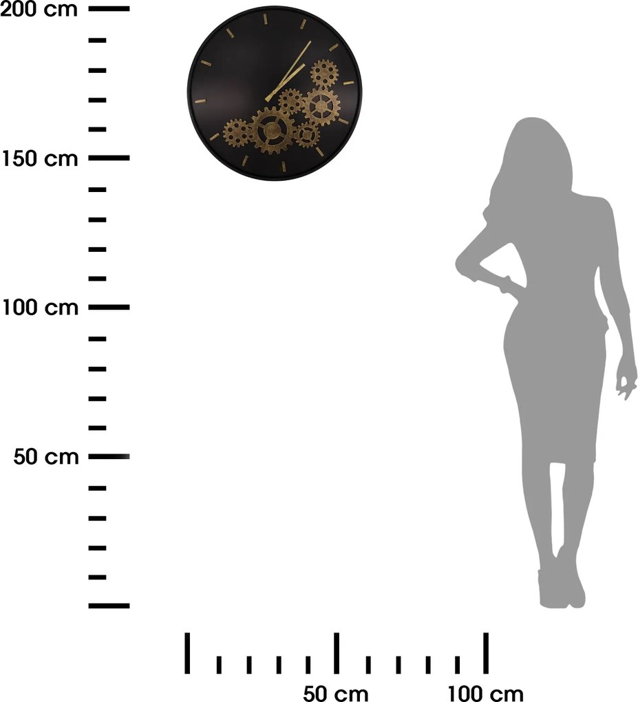 Nástěnné hodiny Blair, černá/zlatá
