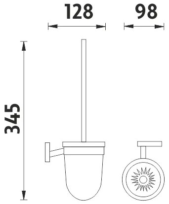 WC štětka s držákem nástěnná NIMCO KEIRA KE 22094WN-26