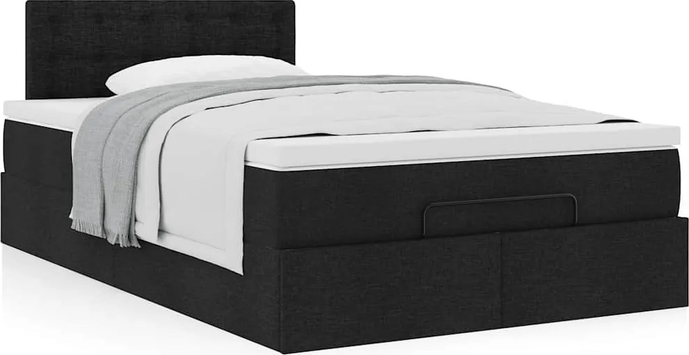 Osmanský postel s matrací černá 120x190 cm textil 3311610
