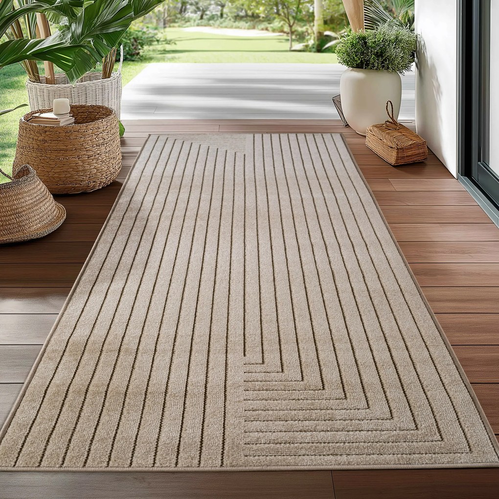 Ayyildiz, Kusový koberec Nova 1202 beige - na ven i na doma, 140x200, béžová, chodba / předsíň
