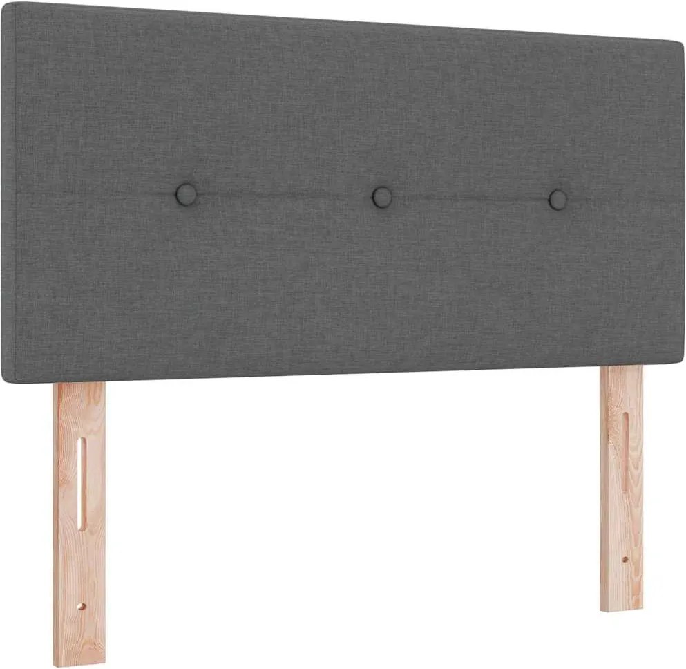 Postel s boxspringem s čelo Tmavě šedá 200 x 100 cm textil 3341091