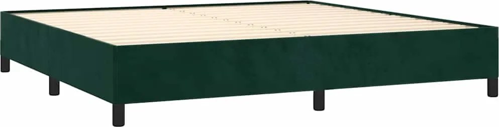 Box spring postel s matrací tmavě zelená 200x200 cm samet 3132762