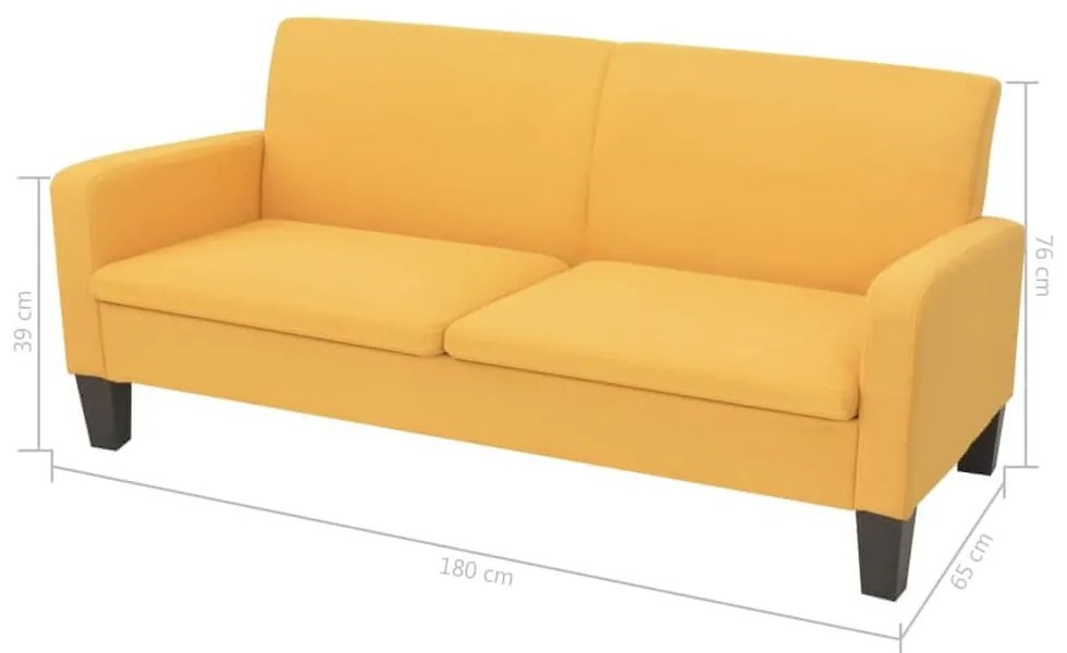 Petromila 2dílná sedací souprava textil žlutá