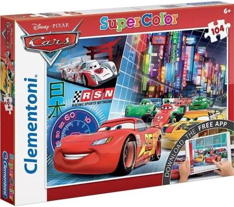 CLEMENTONI Multimediální puzzle Cars Japan Supercolor 104 dílků 34x24cm