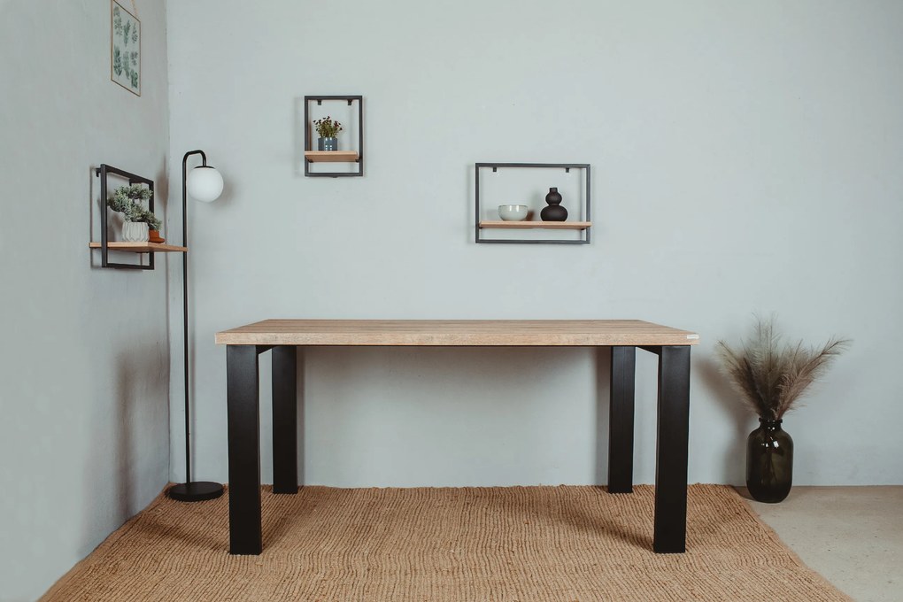 Wudboys Jídelní stůl Square - rozdělený Barva kovu: Bílá, Dřevo: Dub lamino - dle vzorníku, Rozměr: 1600X900, moderní skandinávský styl