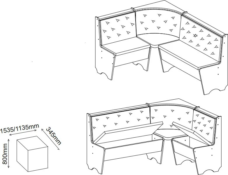 Jídelní rohový set Corner dub sonoma / Malmo