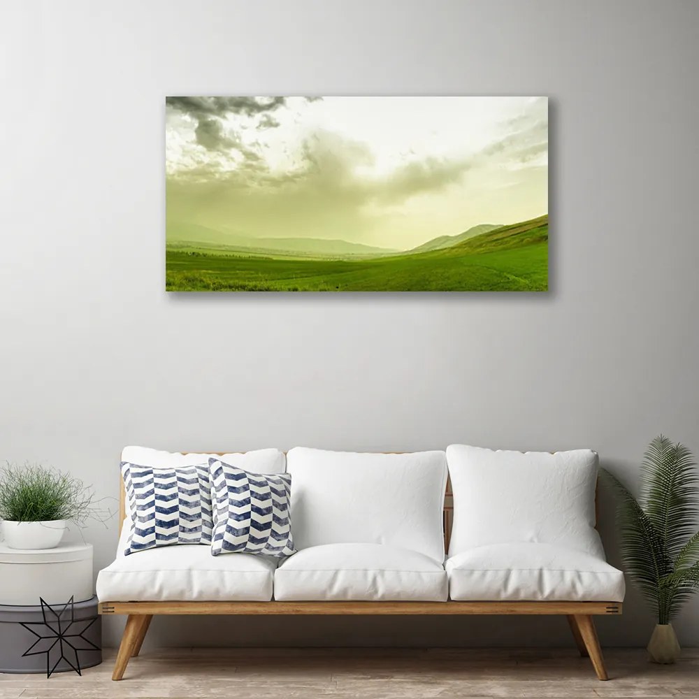 Obraz na plátně Louka Příroda Zelený Výhled 100x50 cm