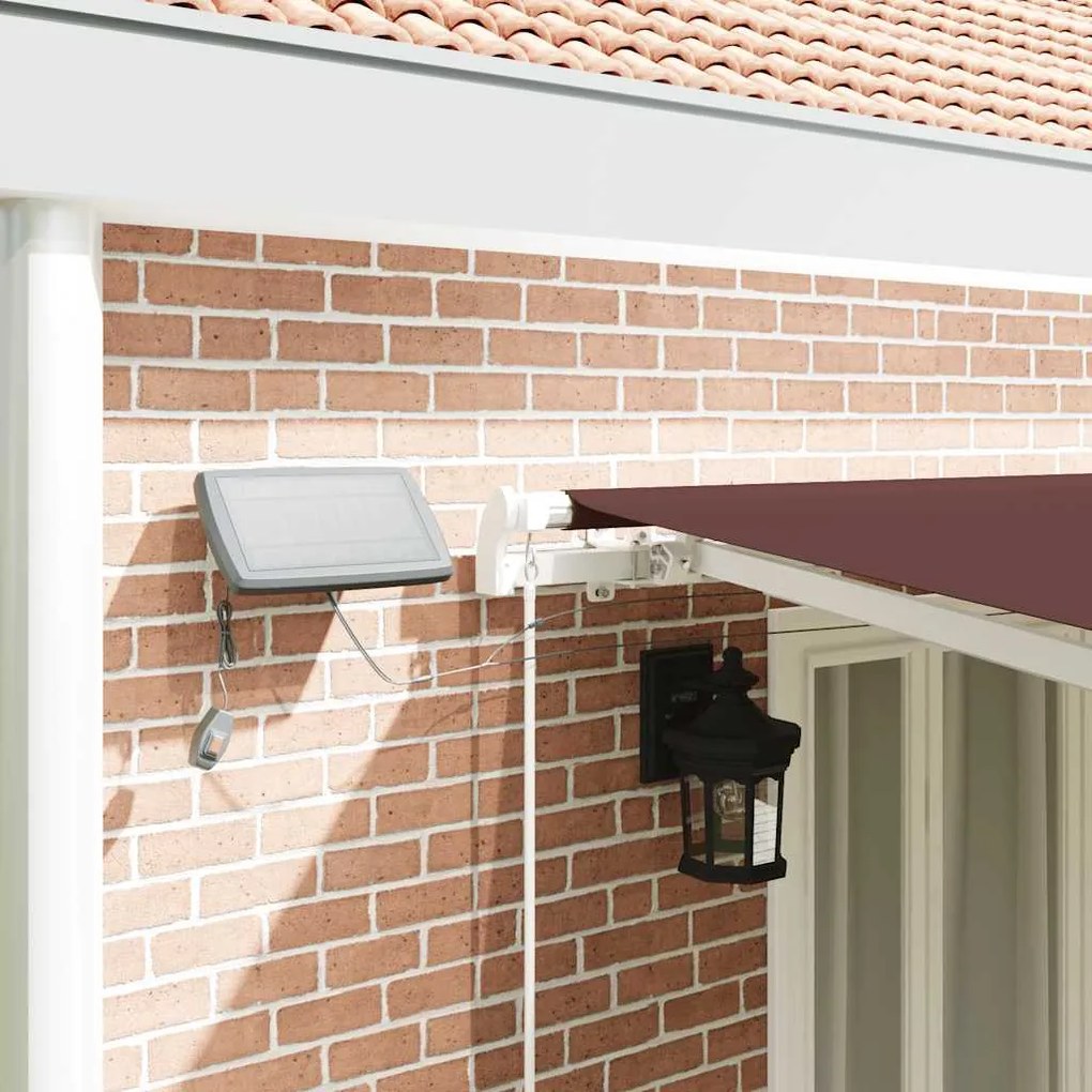 Ručně zatahovací markýza s LED hnědá 600 x 300 cm 3215385