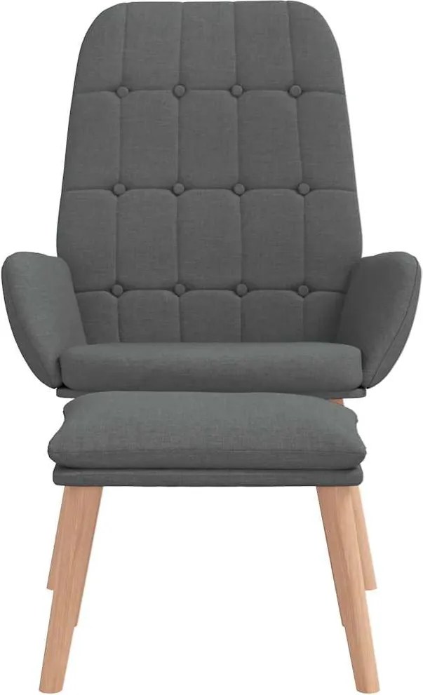 Relaxační křeslo s podnožkou tmavě šedé textil 3315150