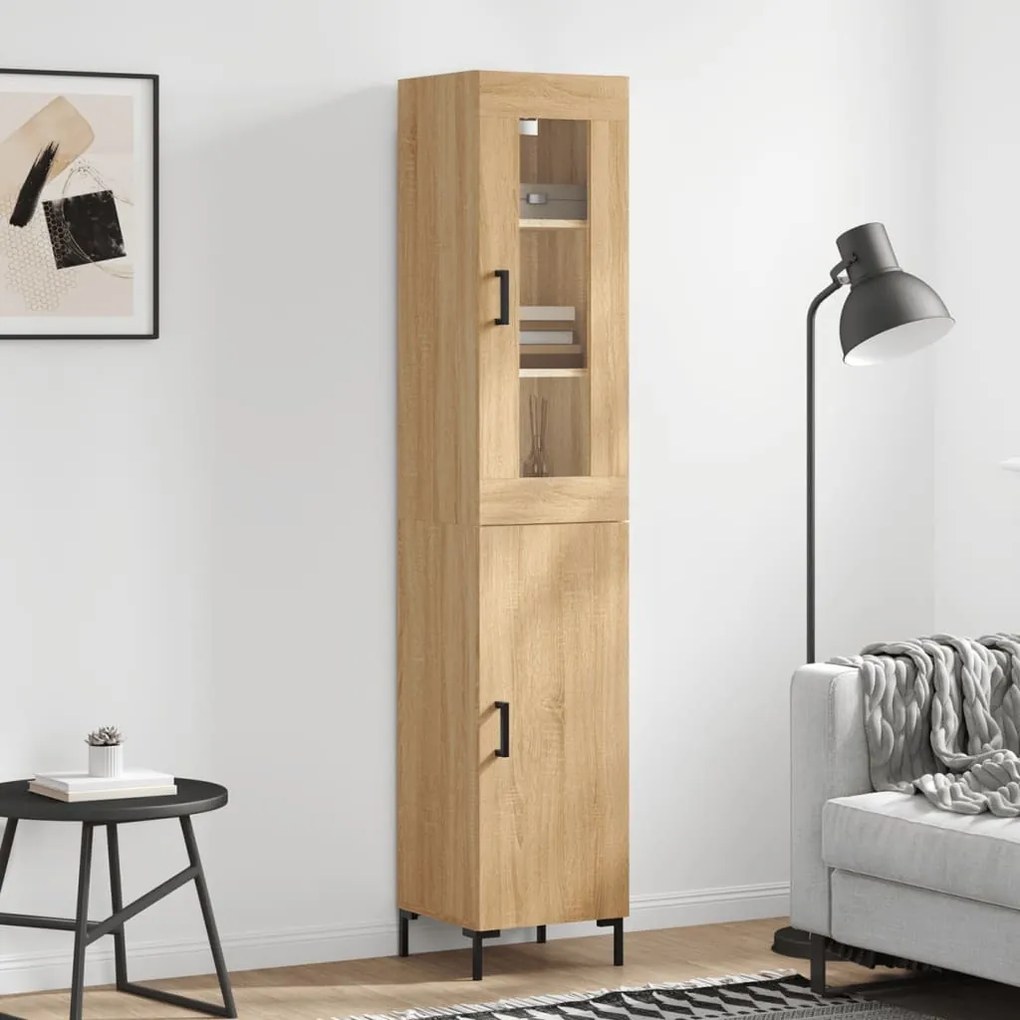 vidaXL Skříň highboard 34,5 x 34 x 180 cm kompozitní dřevo [3199169] Barva: Bílá