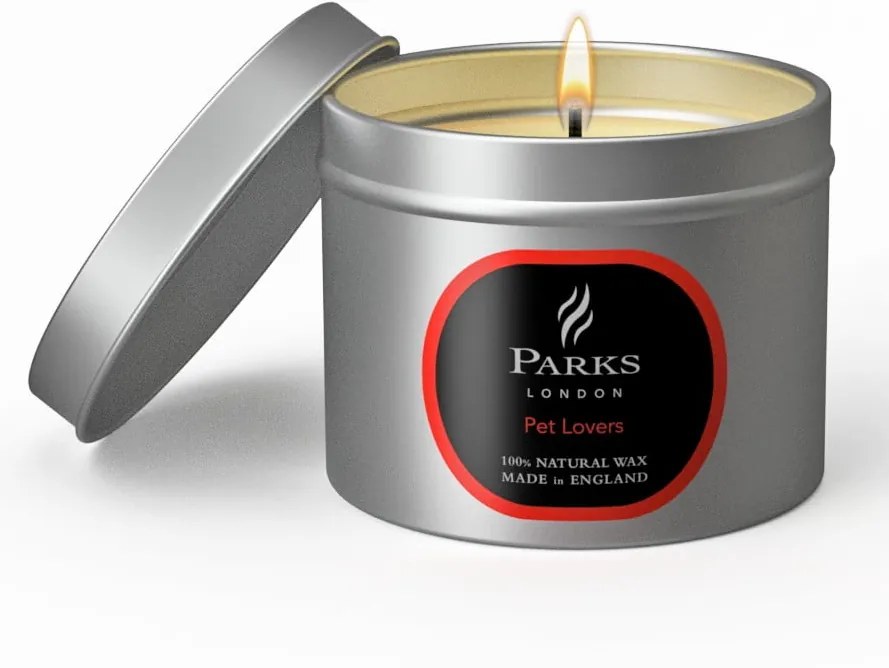 Svíčka s vůní jasmínu a citrusů pohlcující pachy domácích mazlíčků Parks Candles London Pet Lovers, 25 hodin hoření