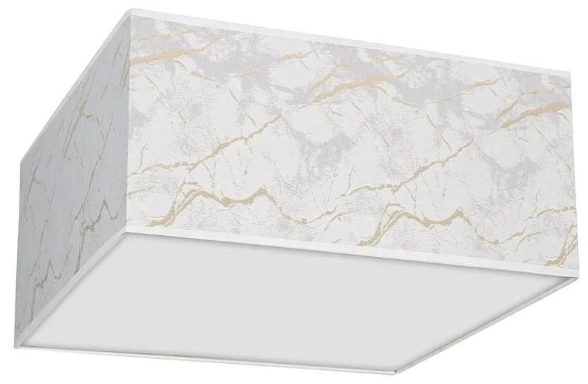 Stropní svítidlo Senso Square, 1x bílé/zlaté textilní stínítko, (bílé plexisklo), (50 cm)