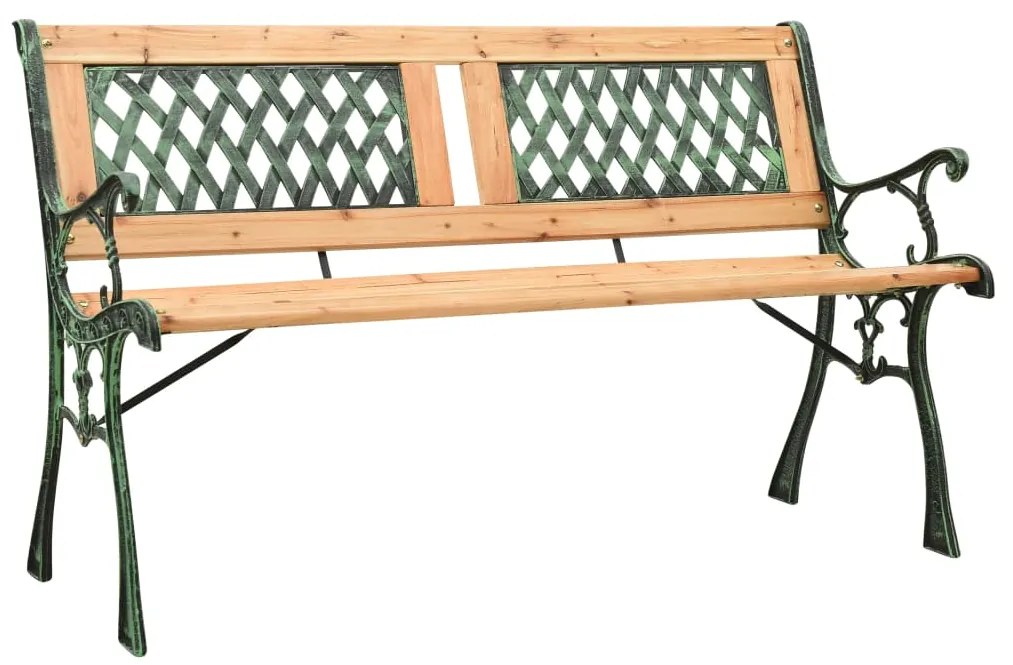 Zahradní lavice 122 cm litina a masivní jedlové dřevo 312033