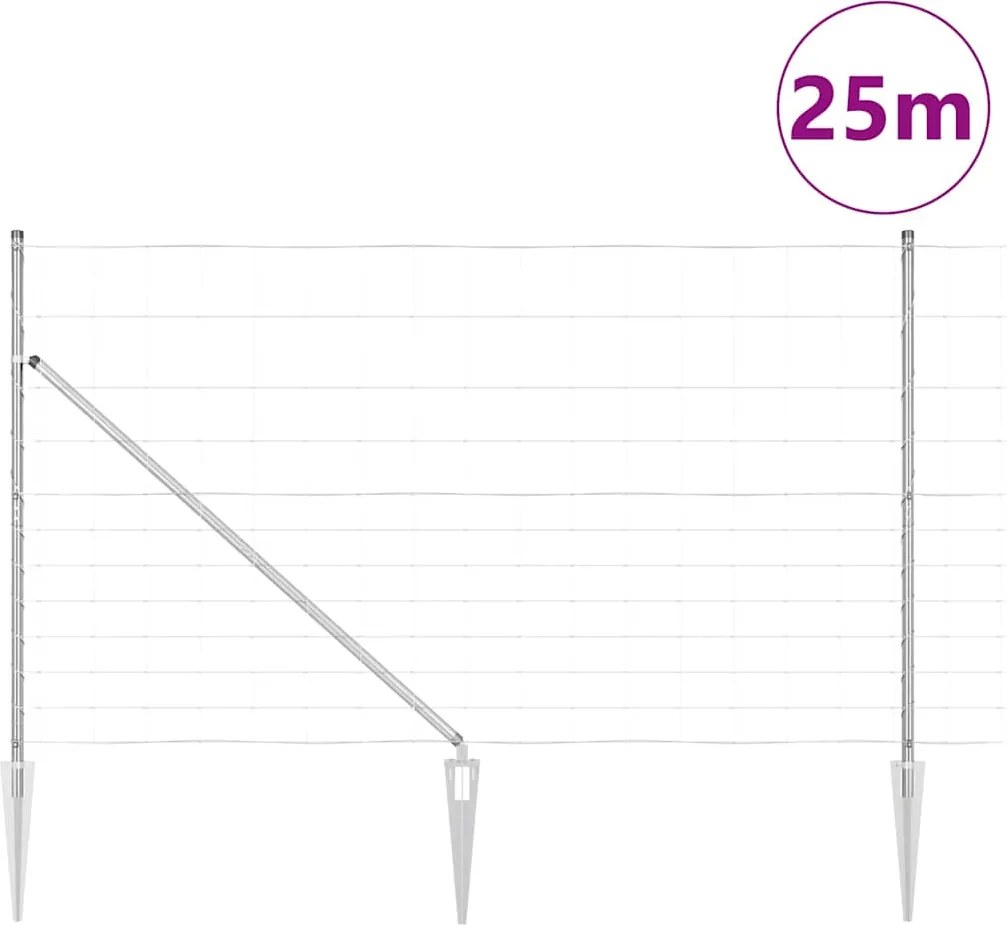 Svařované drátěné ploty s hroty 25 x 1,4 m Pozinkovaná ocel 3351431