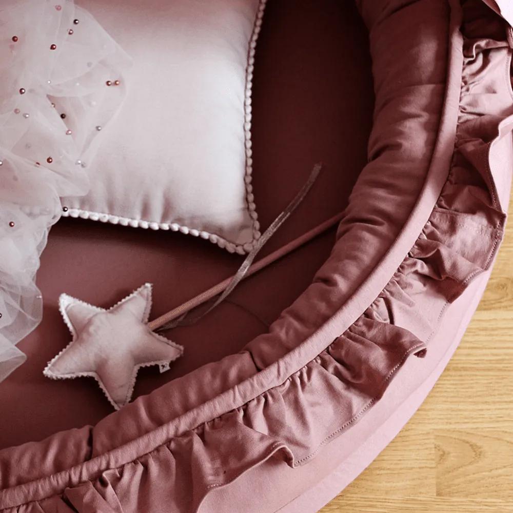 Mini hnízdo pro děti s volánem sytě růžová