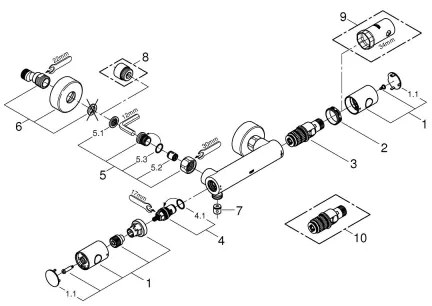 GROHE 34065AL2 -Termost. sprch. baterie GROHTHERM 1000 COSMOPOLITAN DN 15 grafit