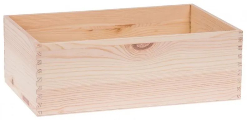 FK Dřevěná krabička bez víka - 30x20x10 cm, Přírodní