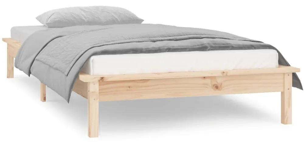 Rám postele s LED světlem 90 x 200 cm masivní dřevo - Default Title