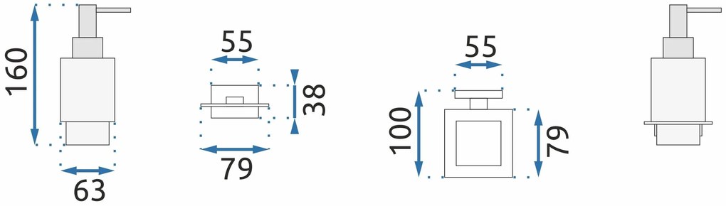 Rea příslušenství, dávkovač saponátu do koupelny Oste 06, černá, REA-80047