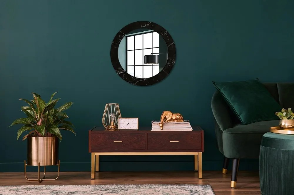 Kulaté dekorativní zrcadlo Mramorový kámen fi 60 cm