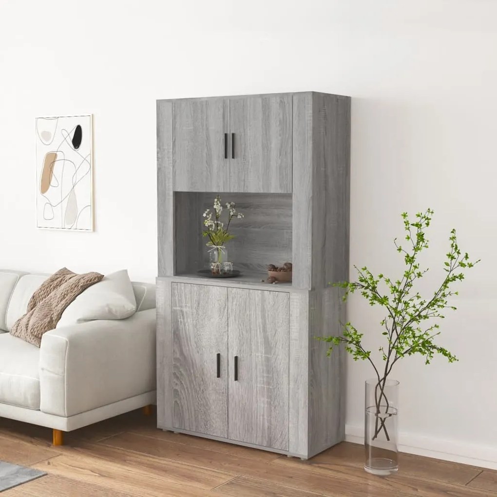 vidaXL Skříň highboard šedá sonoma kompozitní dřevo [3185357]