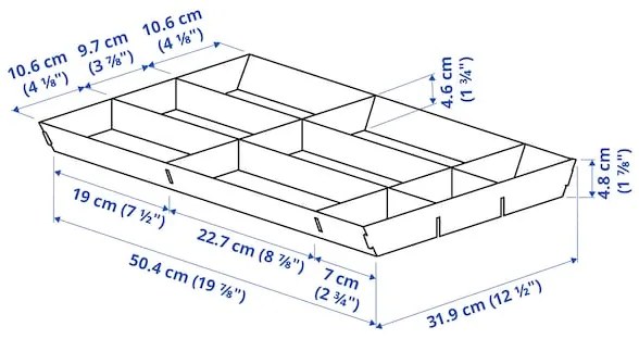 UPPDATERA Adjustable organiser for drawer, grey, 40 cm