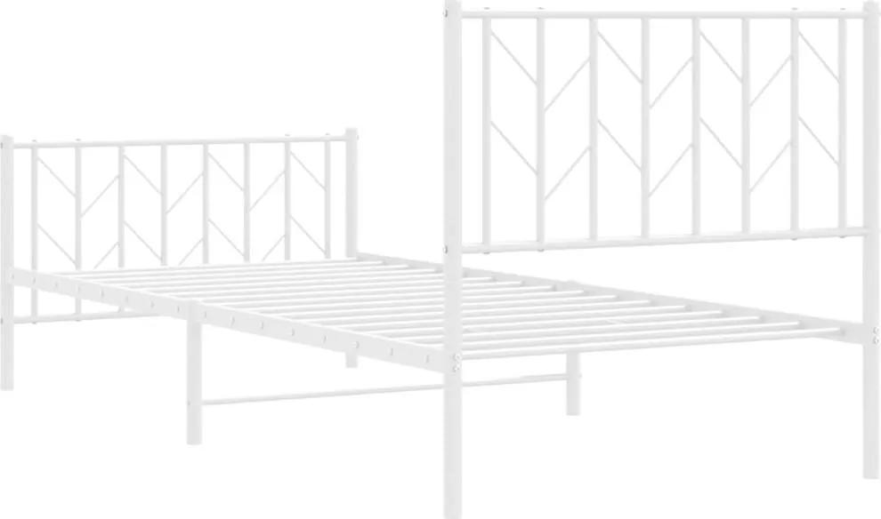vidaXL Kovový rám postele s hlavovým a nožním čelem 90 x 190 cm [374496] Barva: Černá