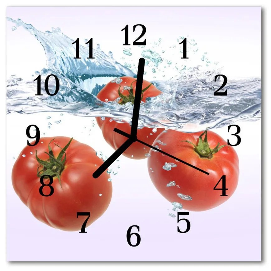 Nástenné skleněné hodiny rajčata 30x30 cm