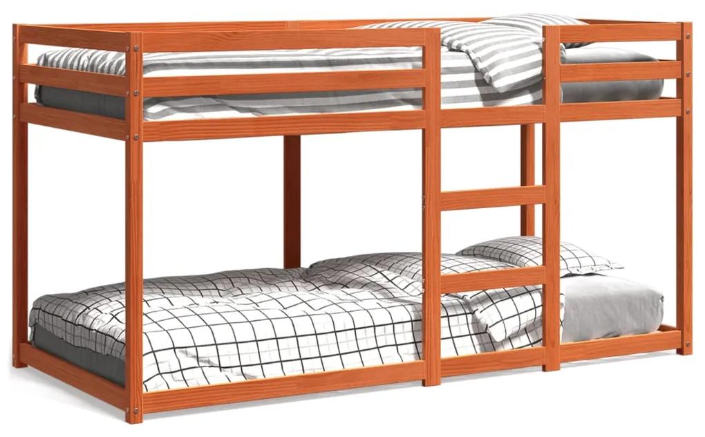 Patrová postel voskově hnědá 80 x 200 cm masivní borové dřevo - Default Title