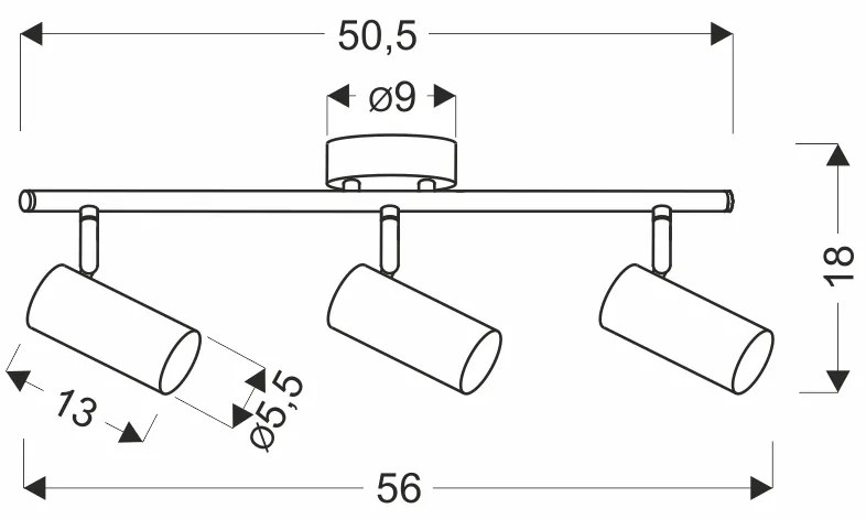 Bílé stropní svítidlo Colly pro žárovku 3x GU10  - Candellux