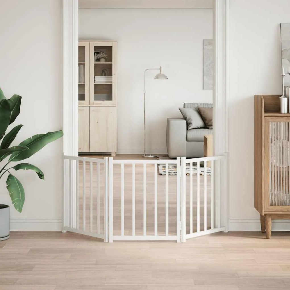 vidaXL Zábrana pro psy skládací 3 panely 150 cm masivní jedle [352276] Barva: Přírodní