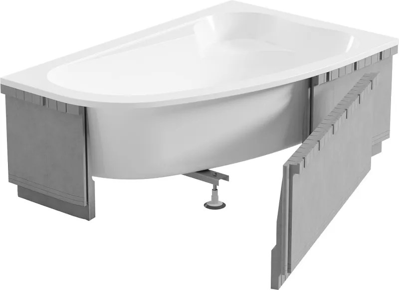 Mexen X-ST, polystyrenový plášť na rohovou vanu 240 cm, LED drážka, bílá, 55022-01