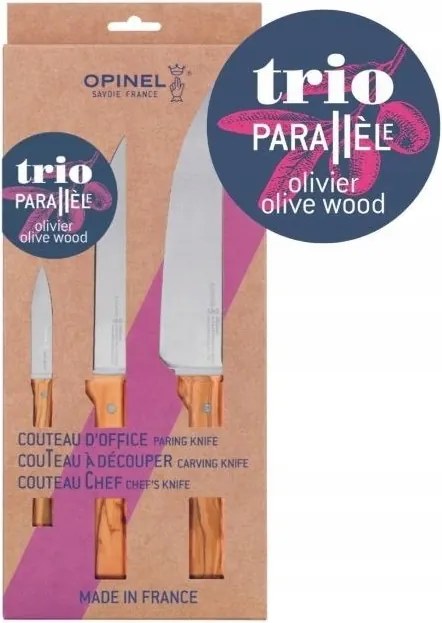 Opinel Sada nožů Trio Parallele Olive 002494