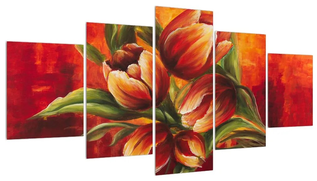 Obraz květů tulipánů (150x80 cm)